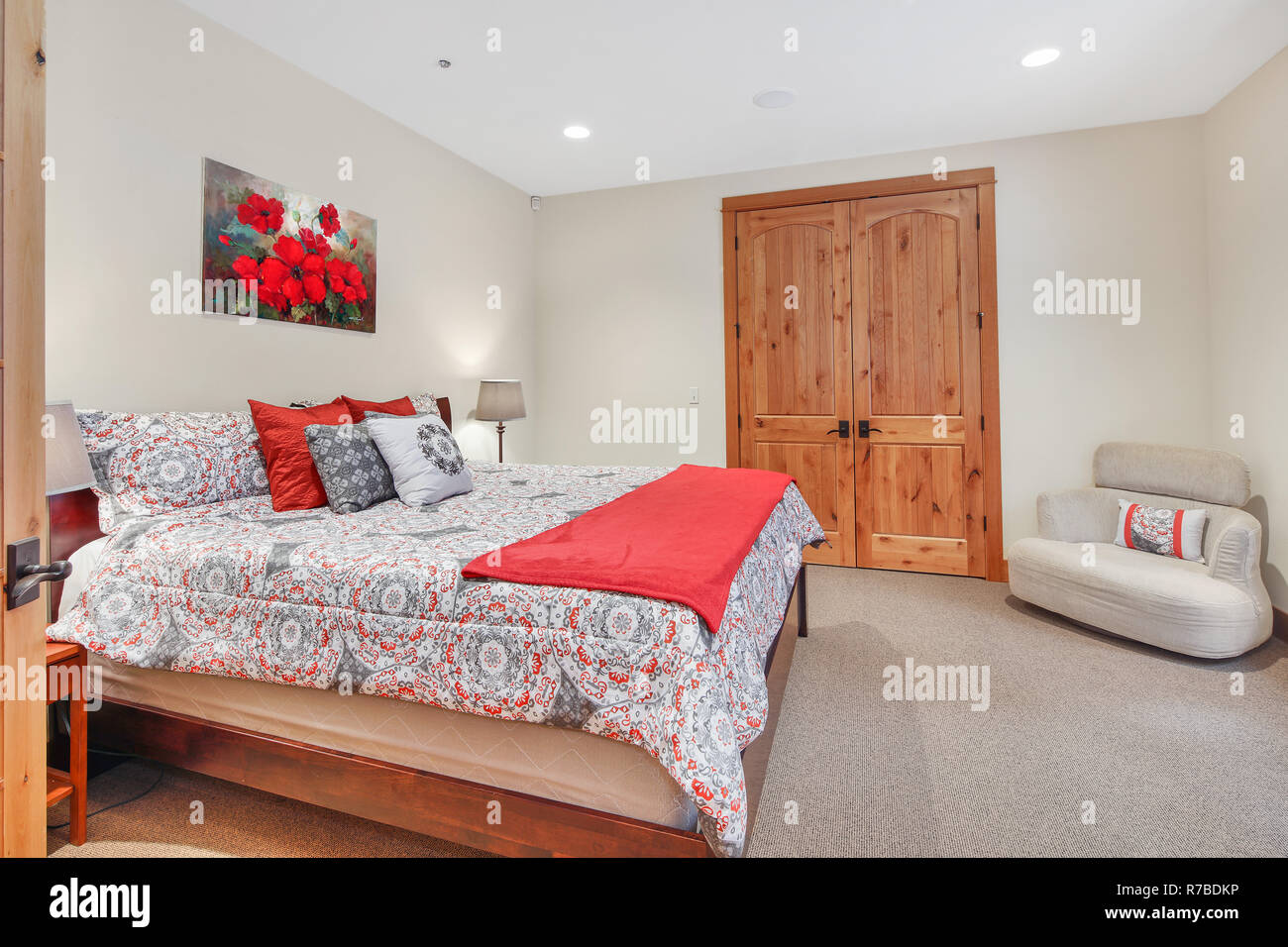 Red And Beige Bedding