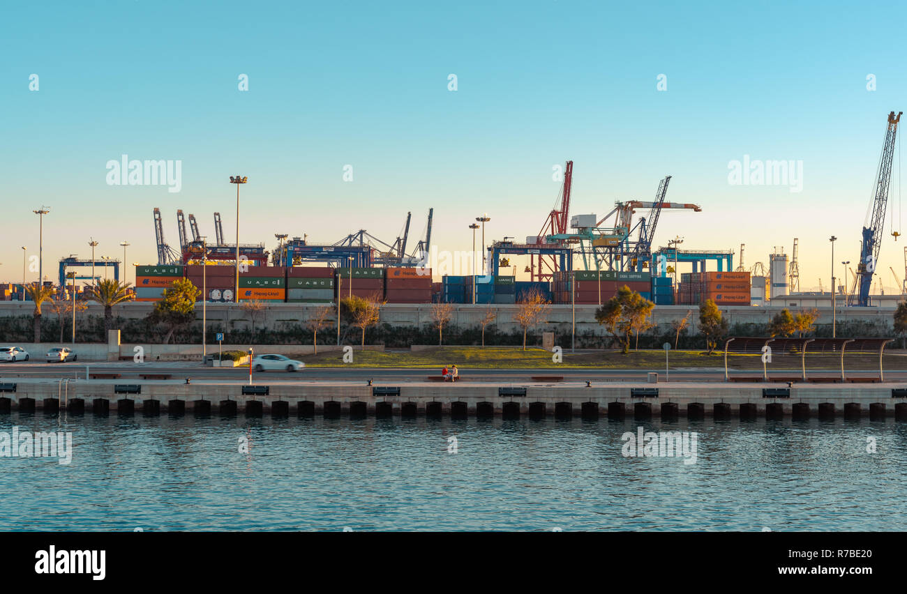 Valencia port container hi-res stock photography and images - Alamy