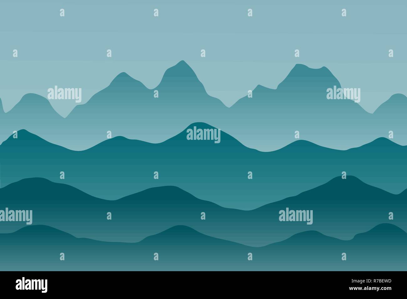 Simple vector landscape with hills and mountains in flat style Stock ...