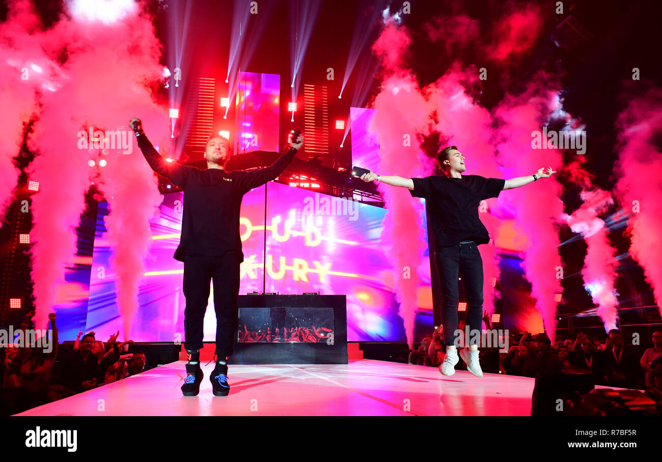 Andrew Fedyk and Joe Depace of Loud Luxury on stage during day one of ...