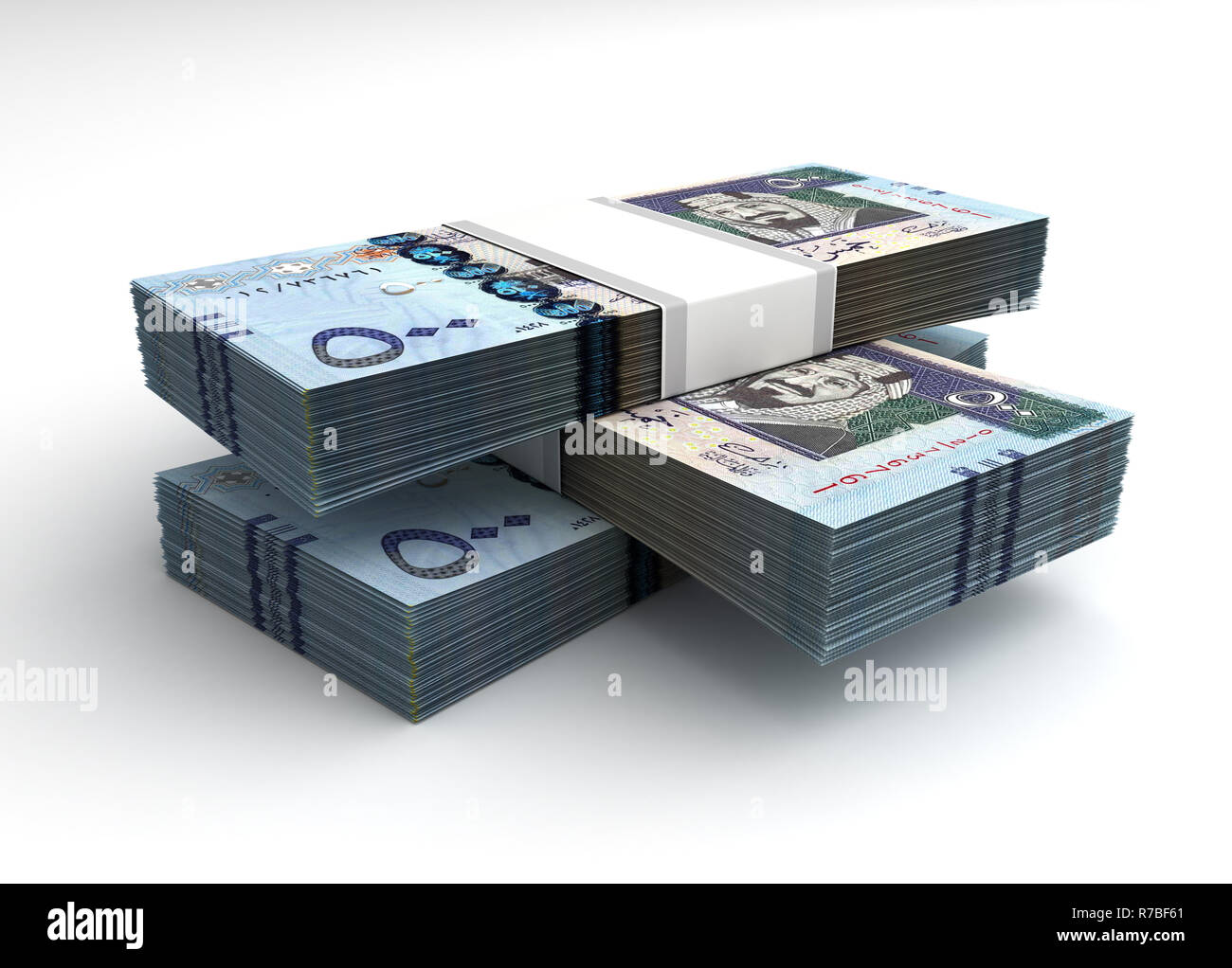 Stack of Saudi Arabian Riyals Stock Photo - Alamy