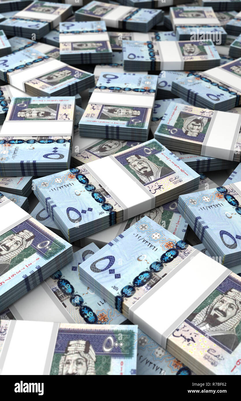 Stack of Saudi Arabian Riyals Stock Photo - Alamy