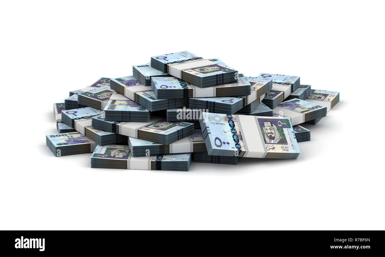 Stack of Saudi Arabian Riyals Stock Photo - Alamy