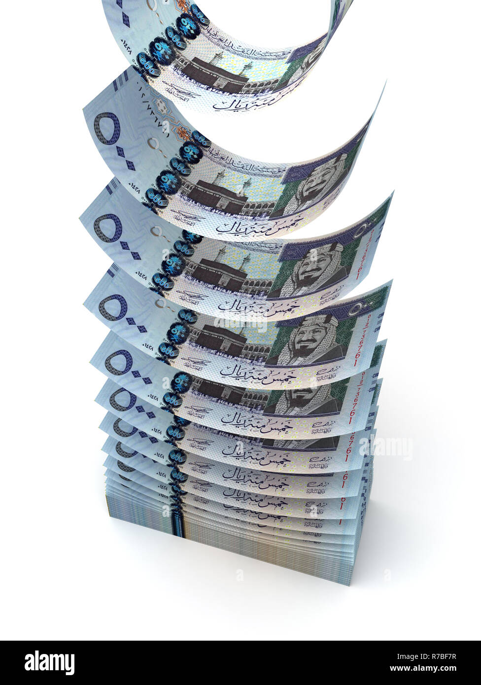 Falling Saudi Arabian Riyals Stock Photo - Alamy