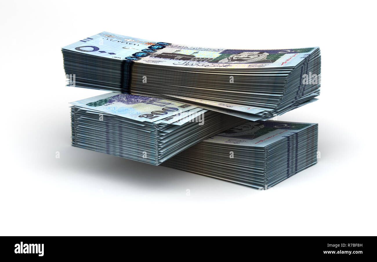 Stack of Saudi Arabian Riyals Stock Photo - Alamy
