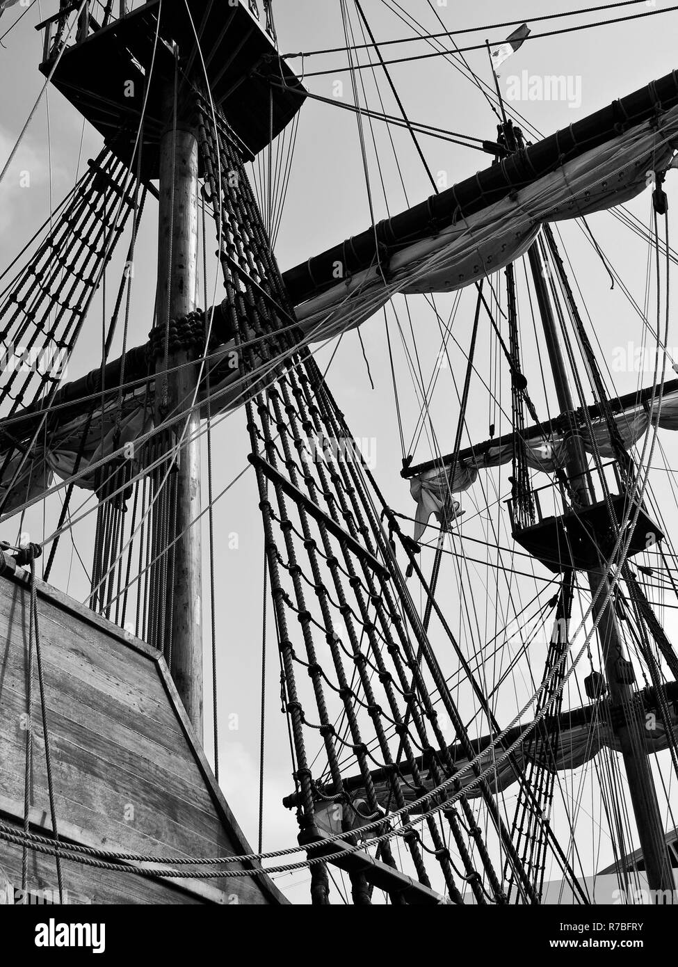 Sailing ship rigging masts shrouds hi-res stock photography and images ...