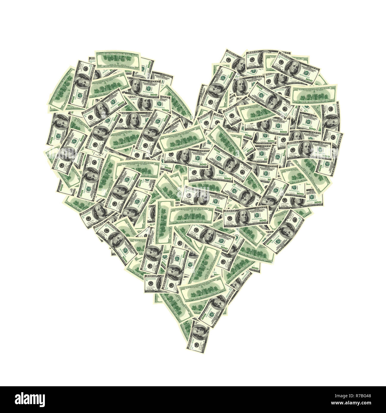 heart shape with dollar bill Stock Photo - Alamy
