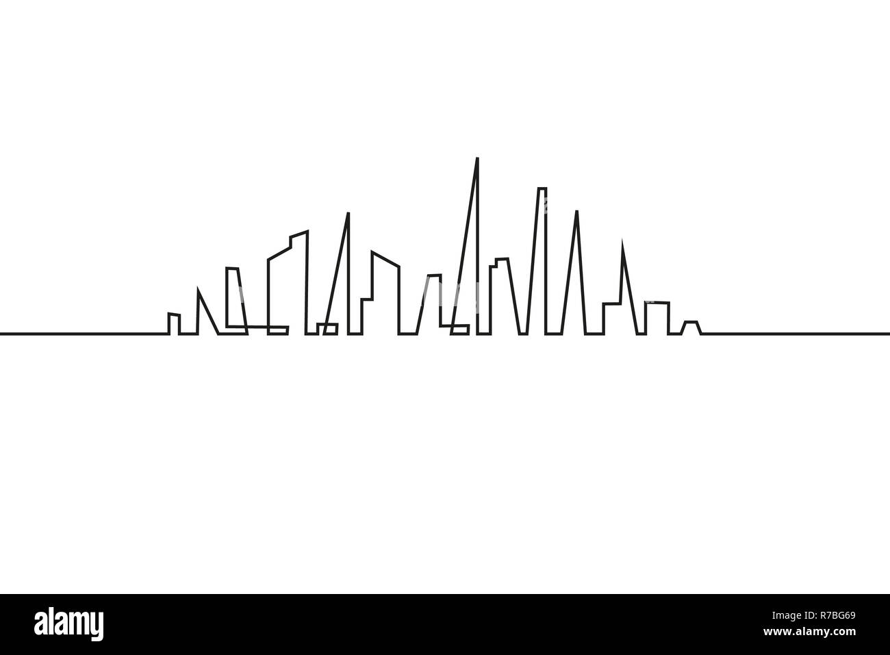 Silhouette of the city in a flat style. Modern urban landscape. Vector ...