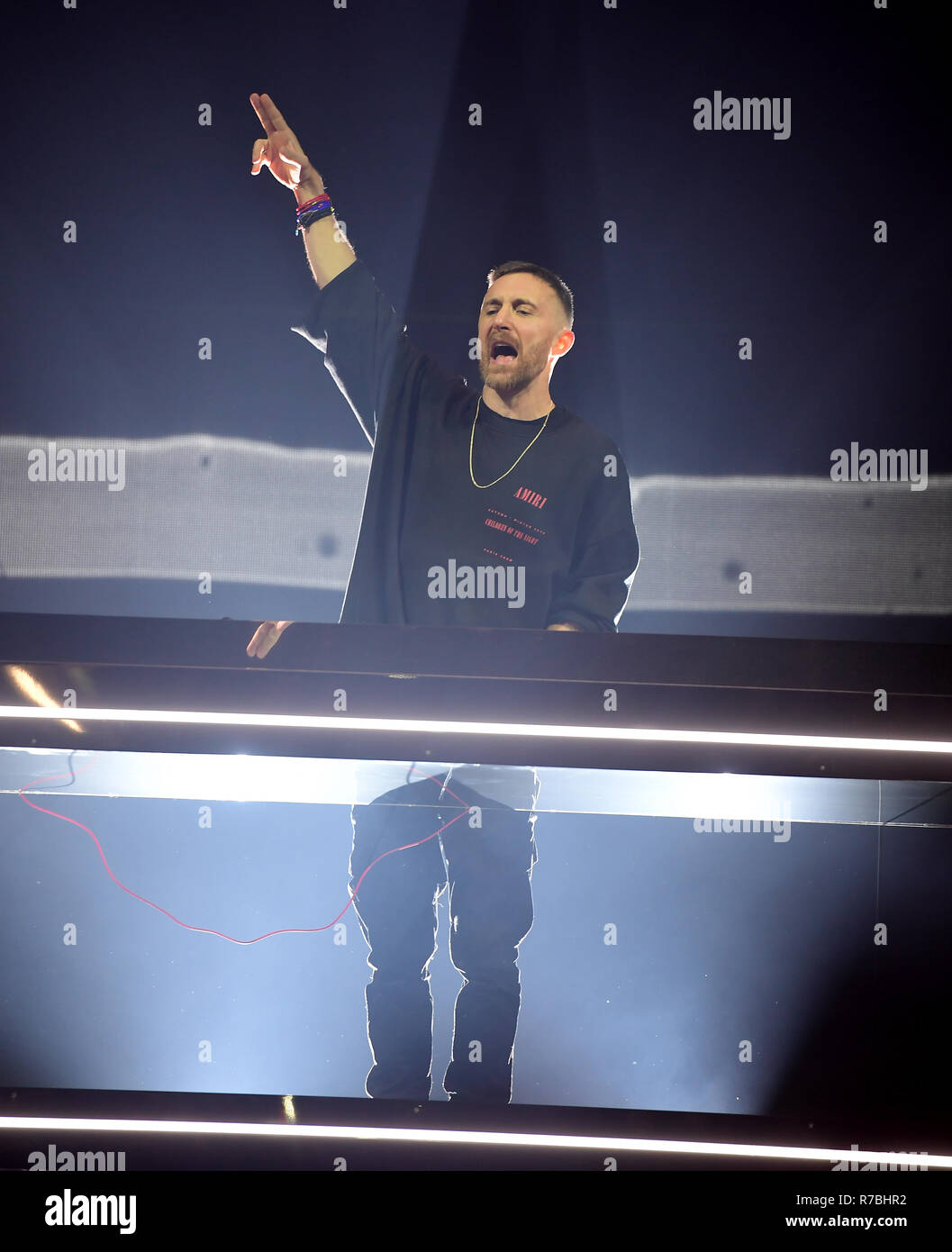 David Guetta on stage during day one of Capital's Jingle Bell Ball with ...