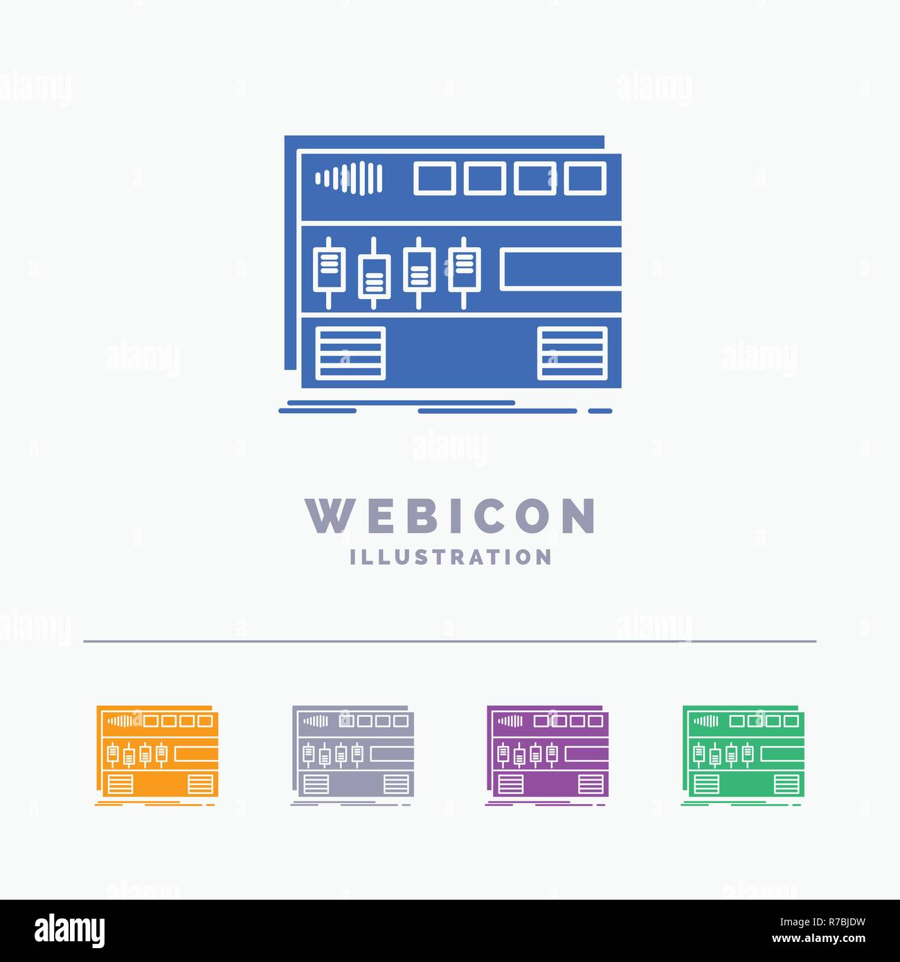Audio, mastering, module, rackmount, sound 5 Color Glyph Web Icon ...