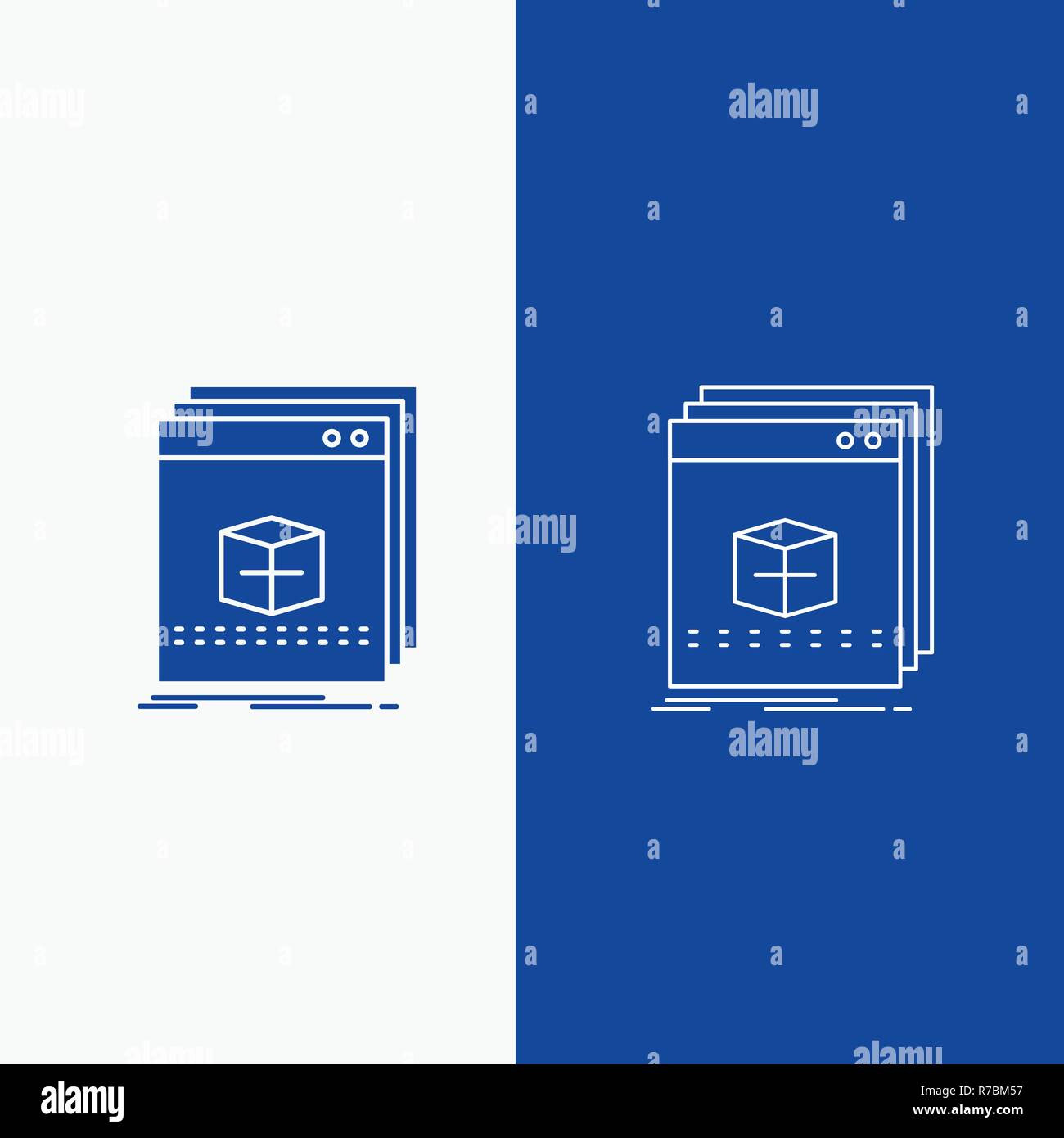 Software App Application File Program Line And Glyph Web Button In 8654