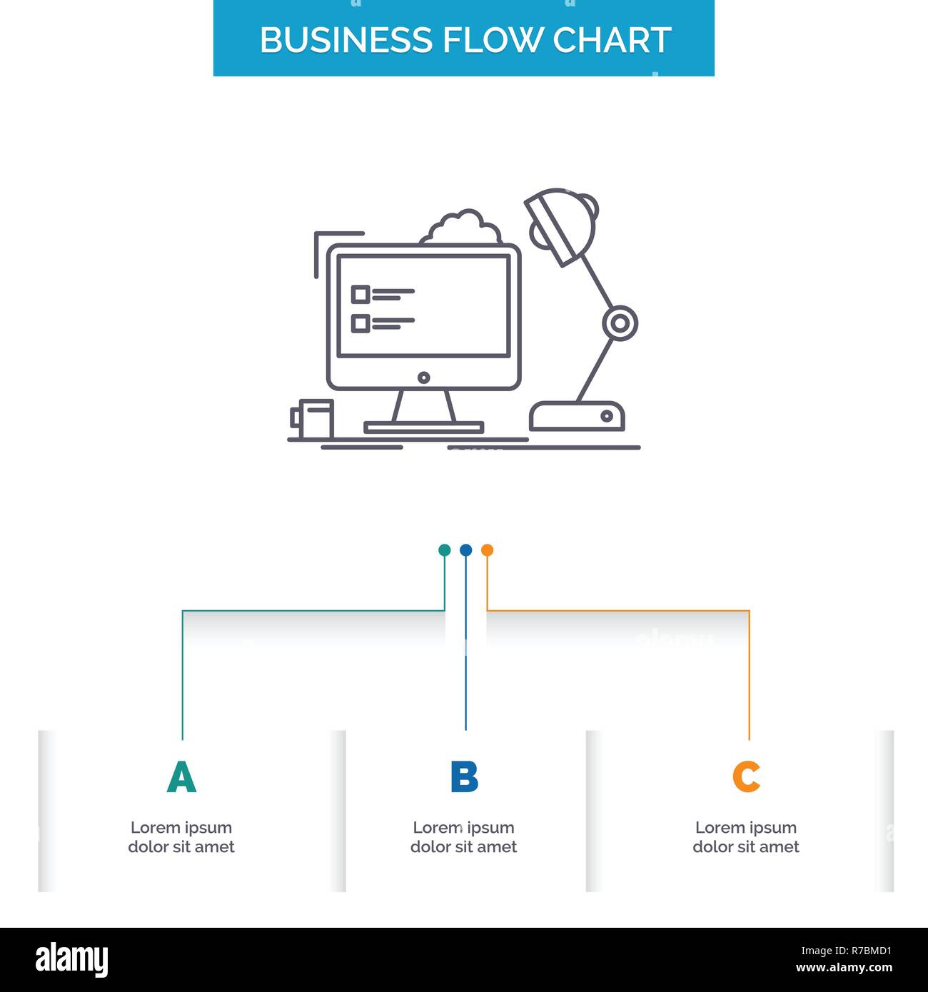 Computer monitor flow chart Stock Vector Images - Alamy