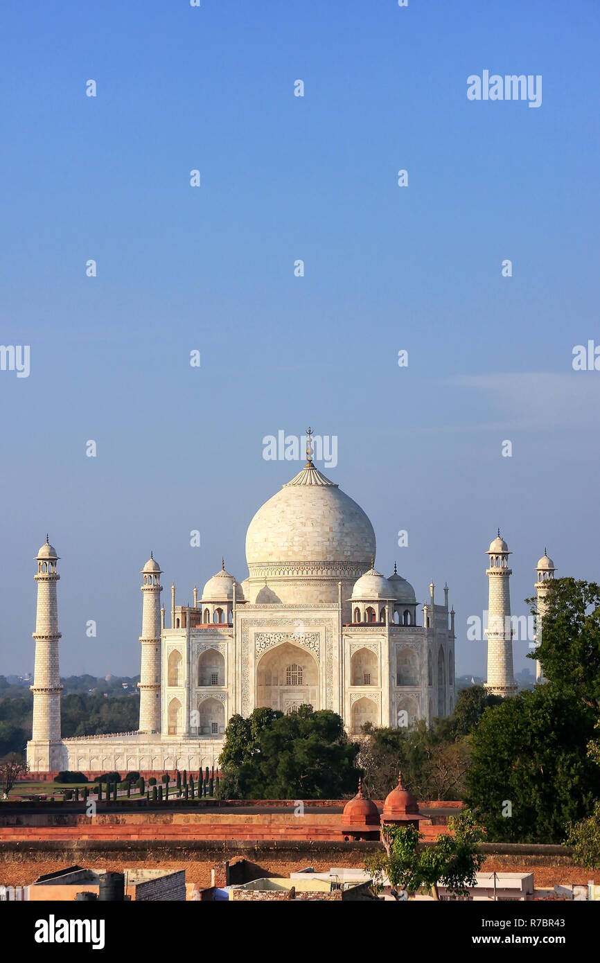 View of Taj Mahal in Agra, Uttar Pradesh, India. It was build in 1632 ...