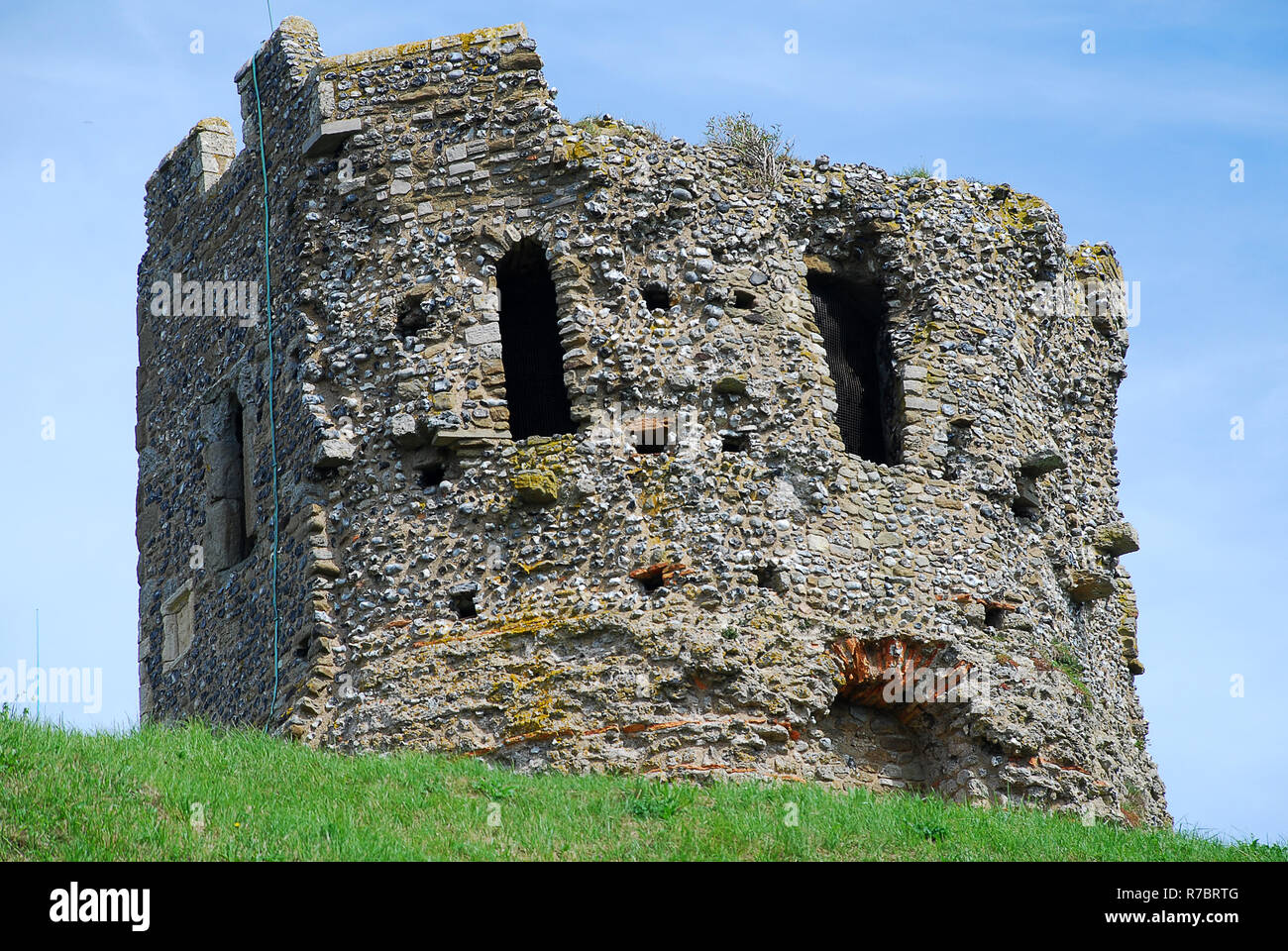 The Roman lighthouse at Dover Castle, a medieval castle in Dover, Kent ...