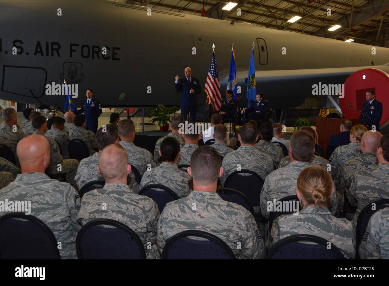 Col. Travis Caughlin, 507th Maintenance Group commander, addresses the ...