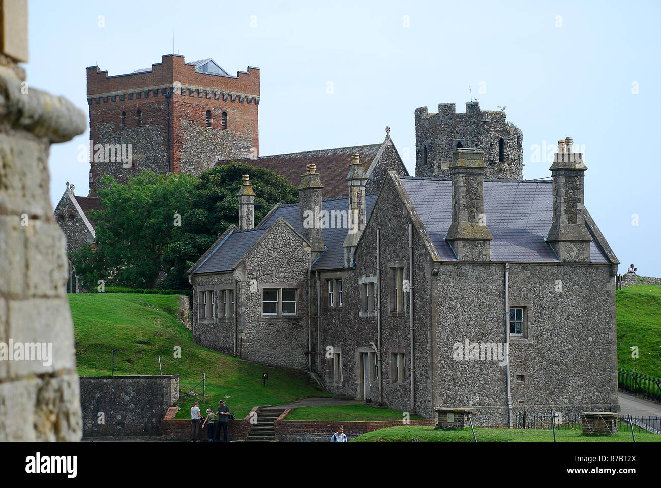 Roman Lighthouse and Anglo-Saxon church in Dover Castle, Kent Stock ...