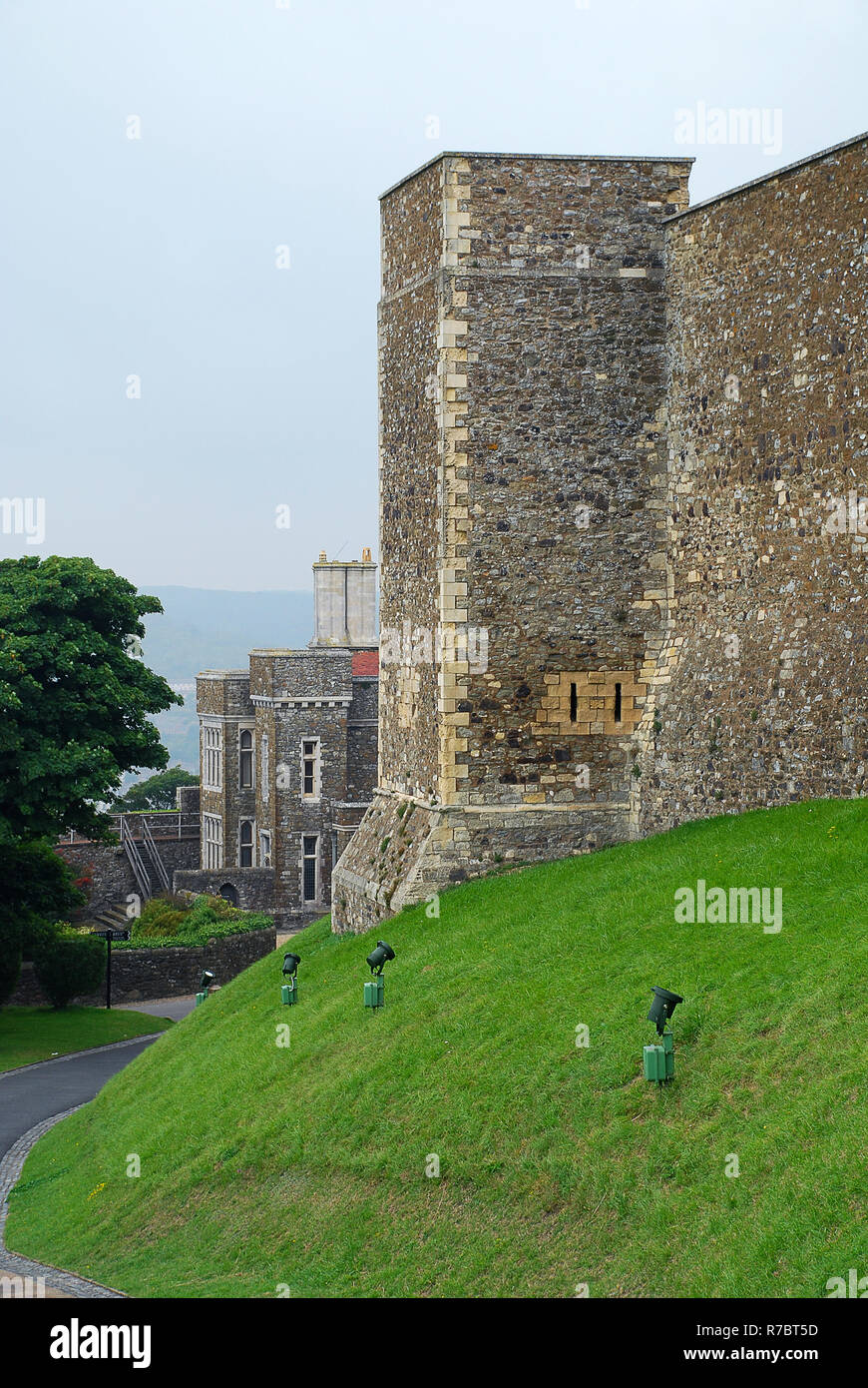 Dover Castle, Dover, Kent - view to the Constable's Tower. The ...