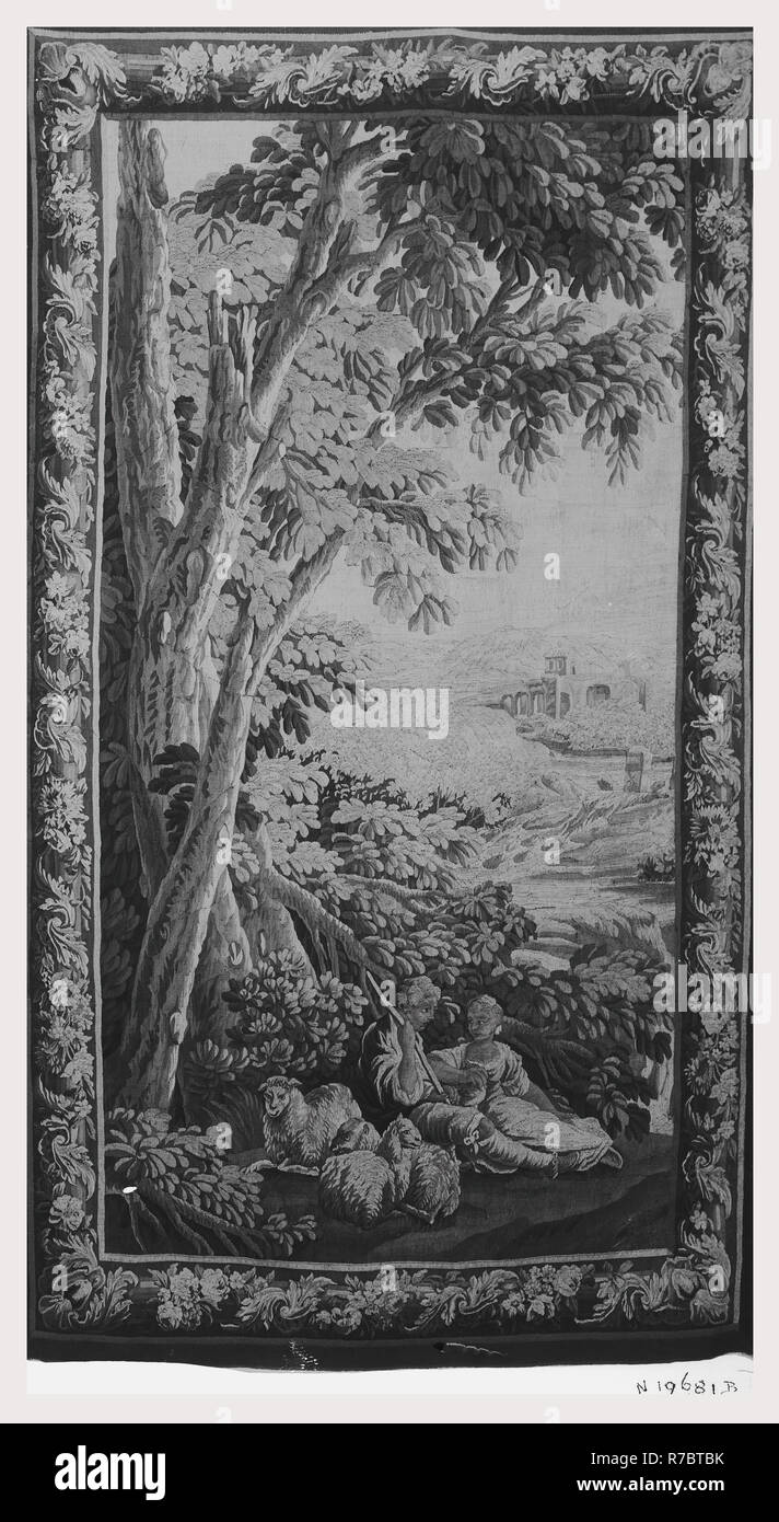 Landscape with shepherd and shepherdess resting Stock Photo - Alamy