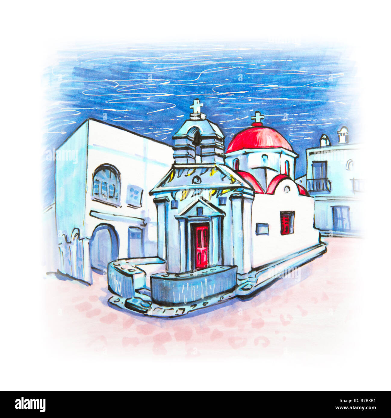 Aegean church Cut Out Stock Images & Pictures - Alamy