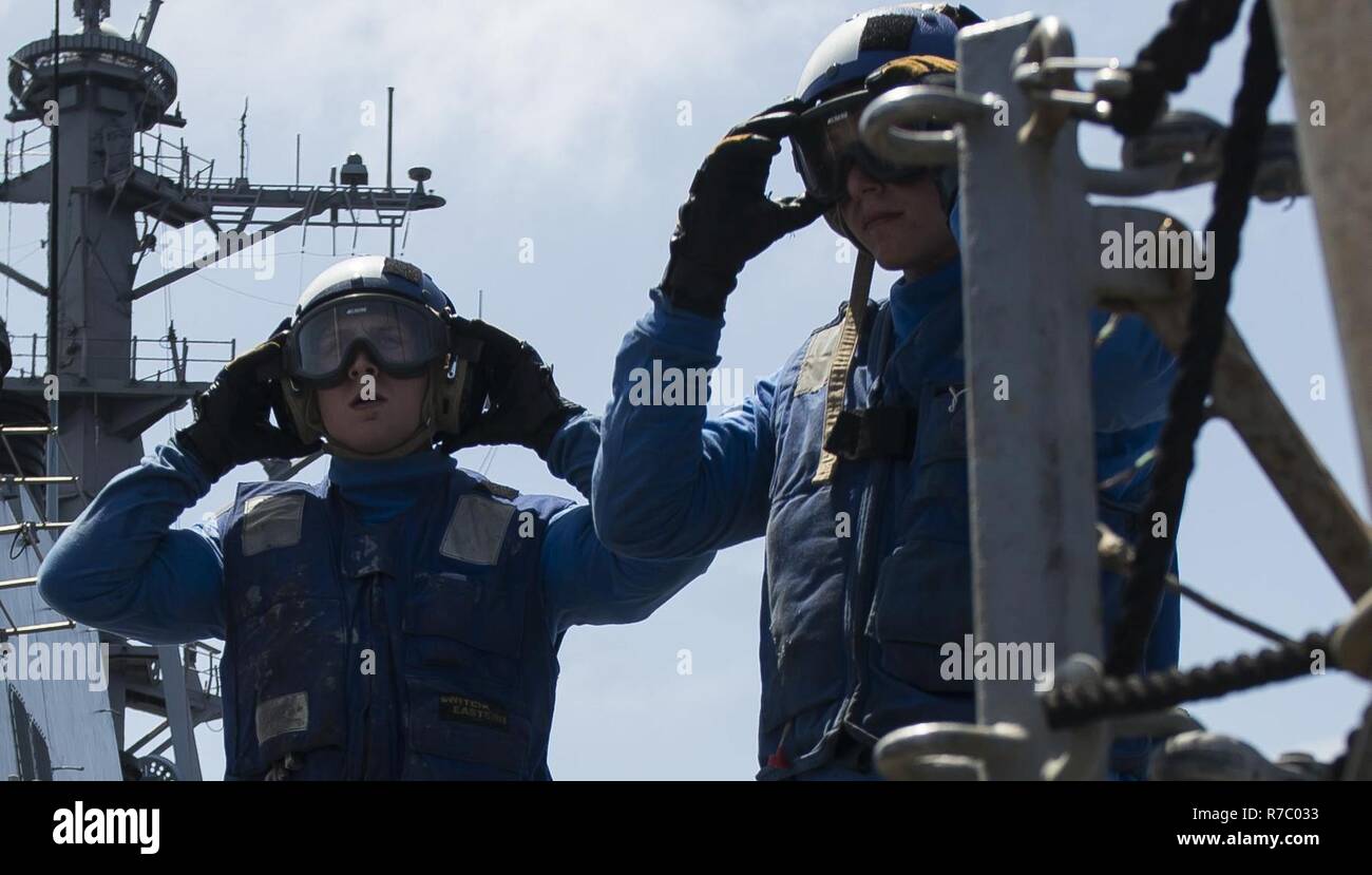MEDITERRANEAN SEA (May 15, 2017) Boatswain's Mate 3rd Class Bradley ...