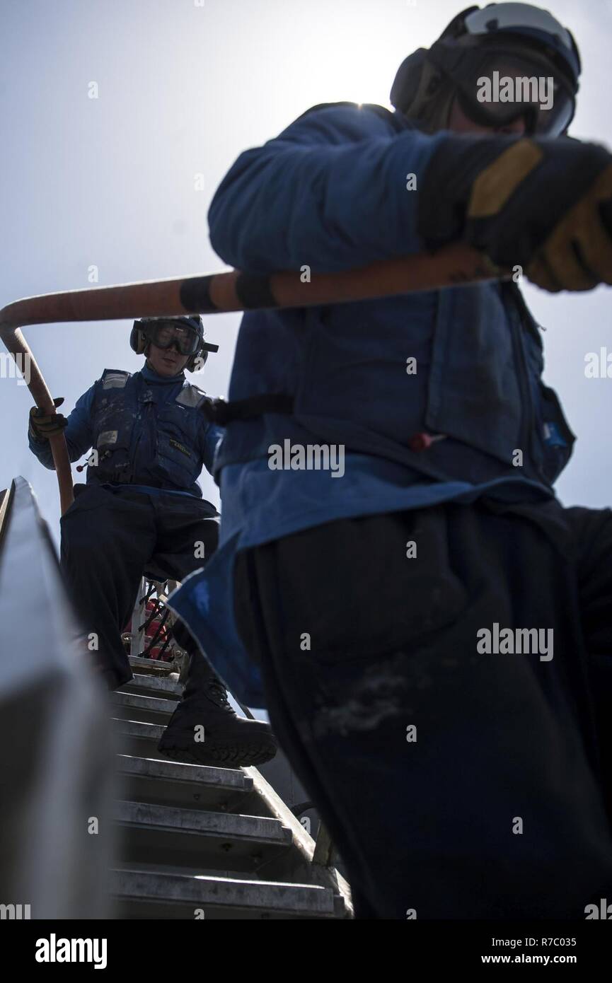 MEDITERRANEAN SEA (May 15, 2017) Boatswain's Mate 3rd Class Bradley ...
