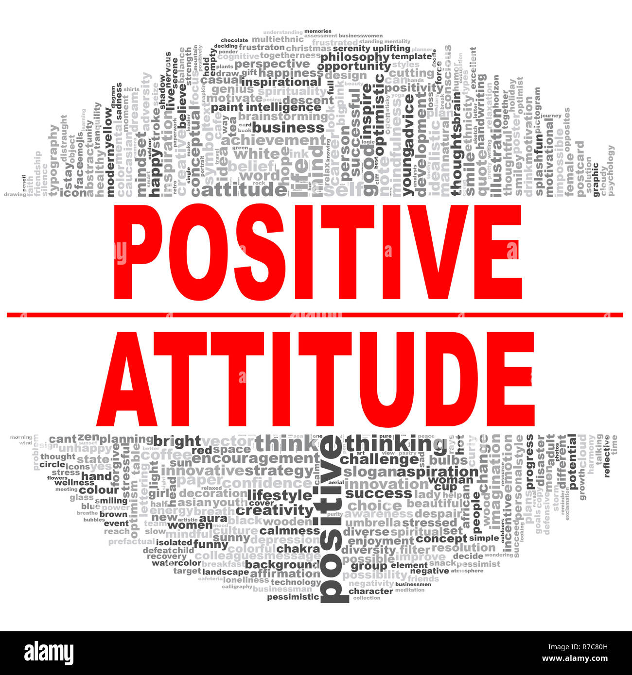 Positive attitude word cloud Stock Photo - Alamy