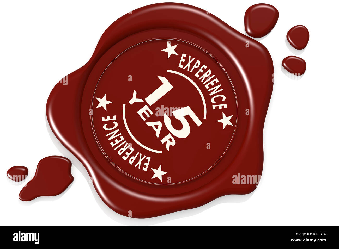 Label seal of 15 years experience Stock Photo - Alamy