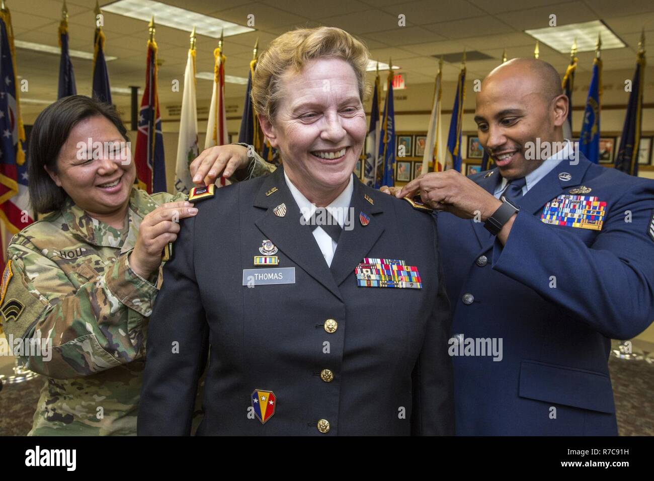 New Jersey Army National Guard Col. Lisa J. Hou, left, and New Jersey ...