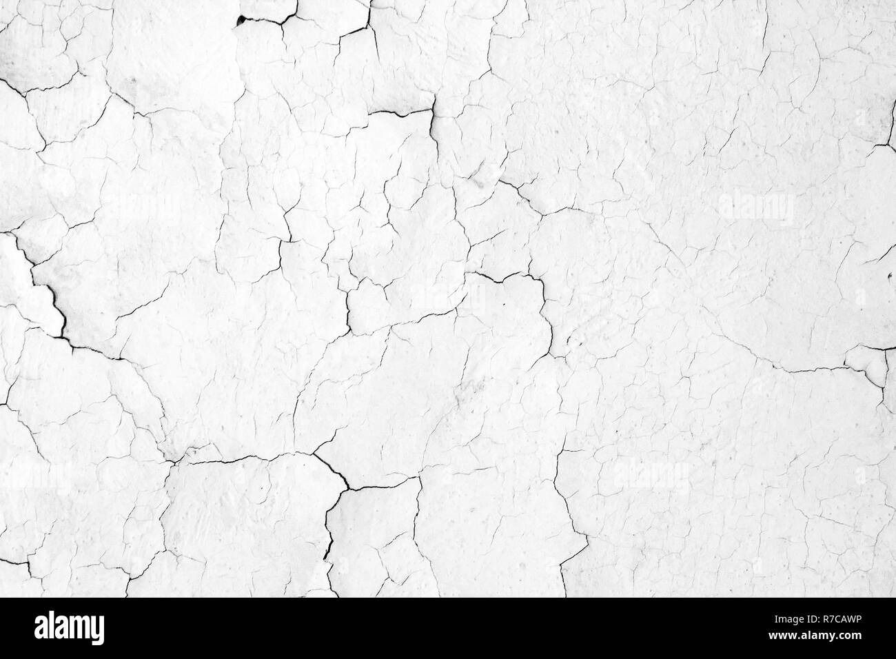 Texture of a white cracked wall. old dry background Stock Photo - Alamy