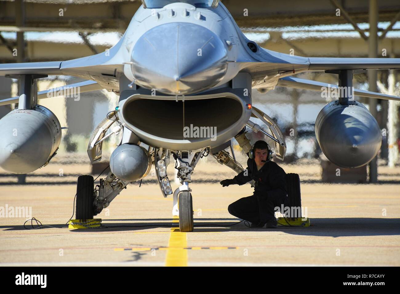 Airman 1st Class Blade Dirickson, a crew chief assigned to the 301st ...