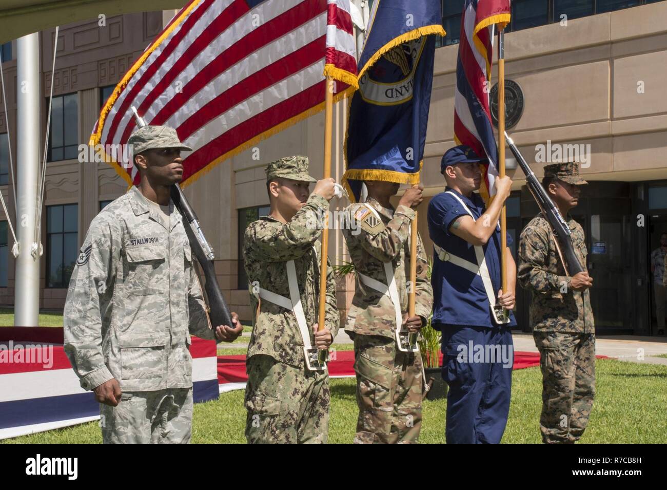 CAMP H.M. SMITH, Hawaii (May 12, 2017) - A joint color guard comprised ...