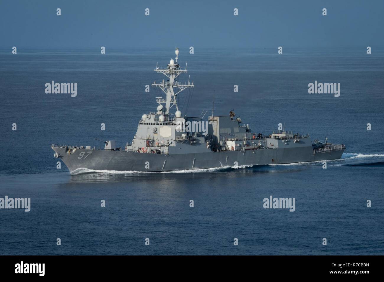 PACIFIC OCEAN (May 11, 2017) The guided-missile destroyer USS Halsey ...