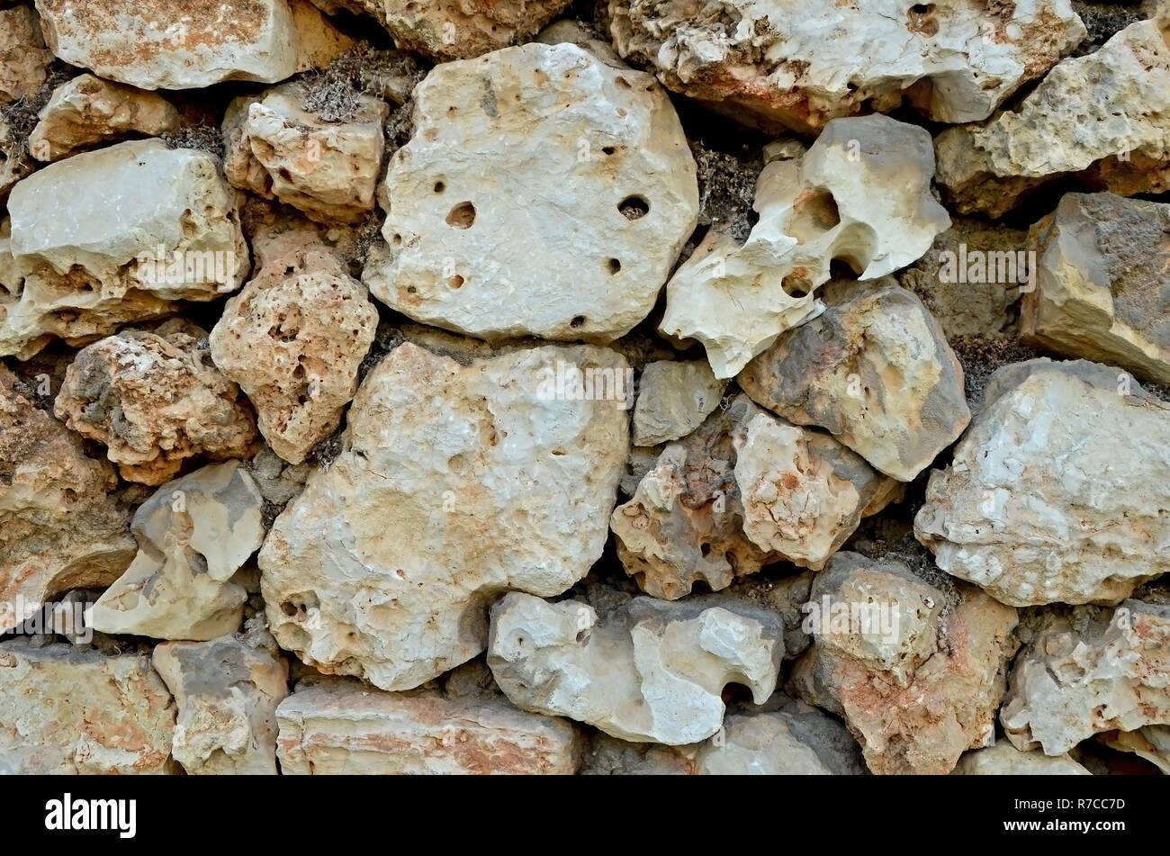 Wall of large stones. The texture of light sandstone Stock Photo - Alamy