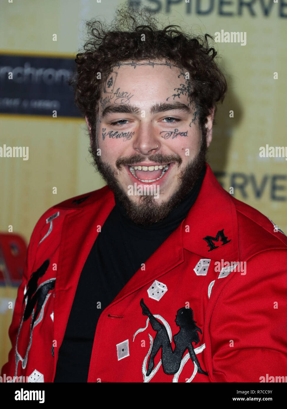 WESTWOOD, LOS ANGELES, CA, USA - DECEMBER 01: Rapper Post Malone aka ...