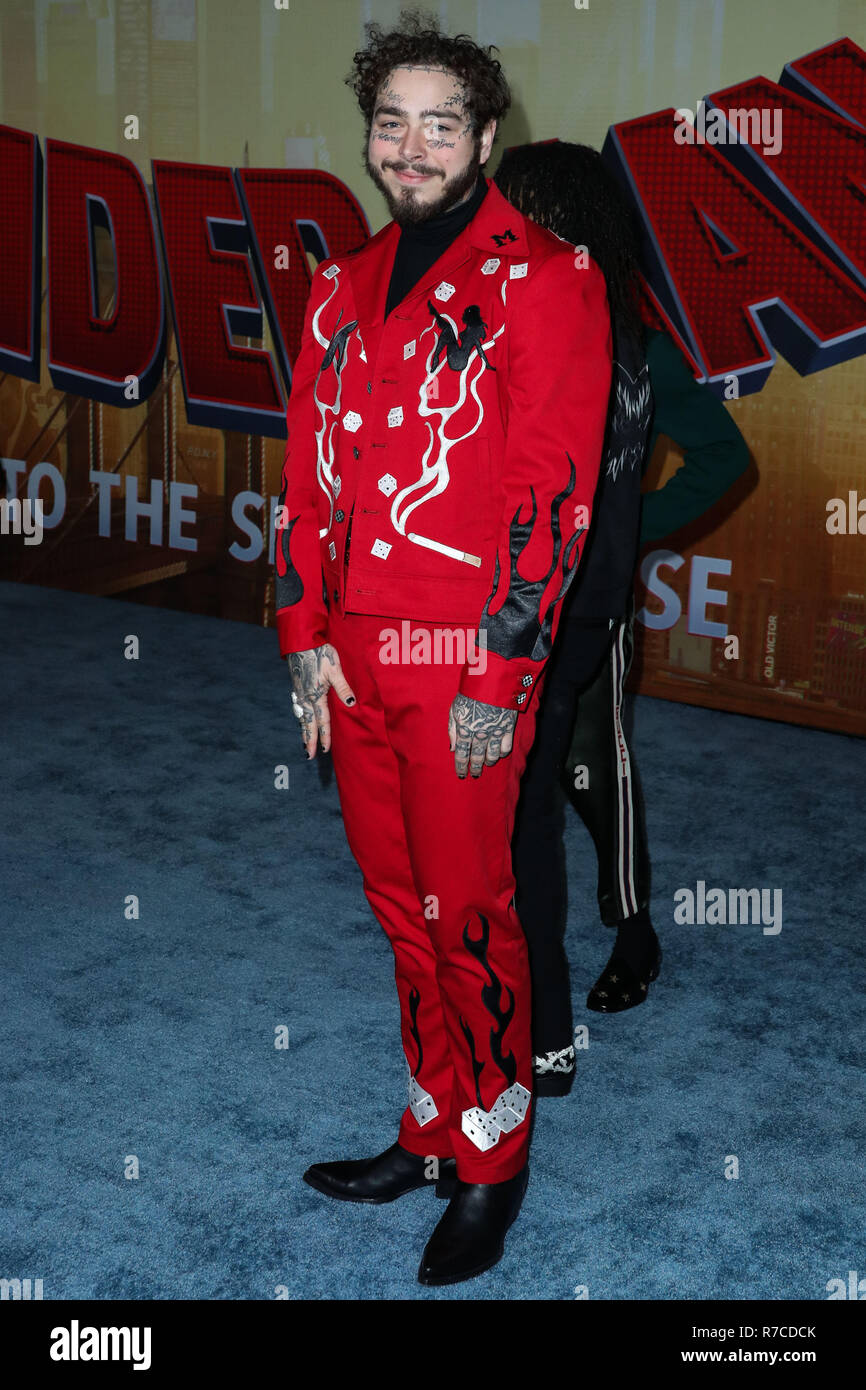 WESTWOOD, LOS ANGELES, CA, USA - DECEMBER 01: Rapper Post Malone aka ...