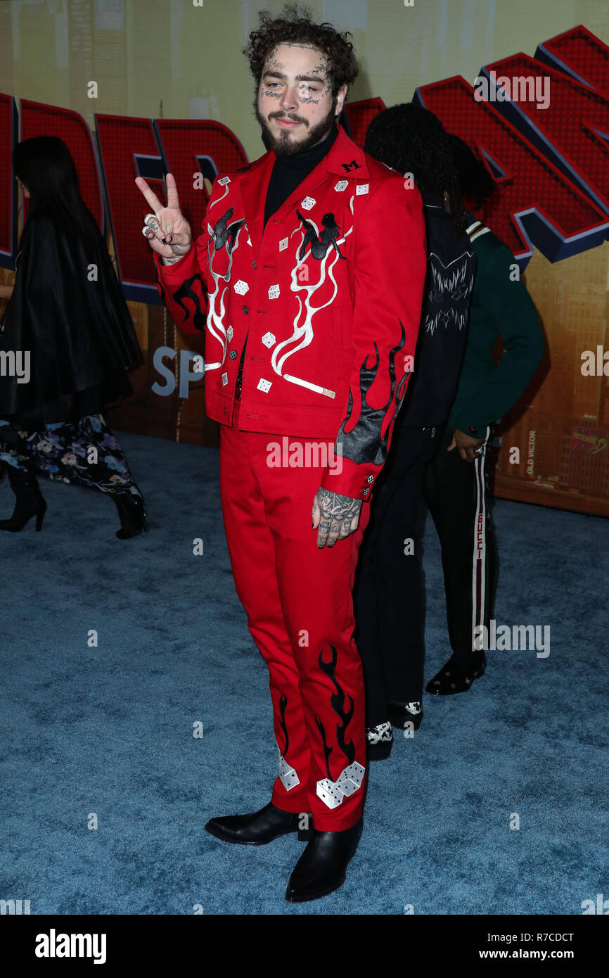 WESTWOOD, LOS ANGELES, CA, USA - DECEMBER 01: Rapper Post Malone aka ...