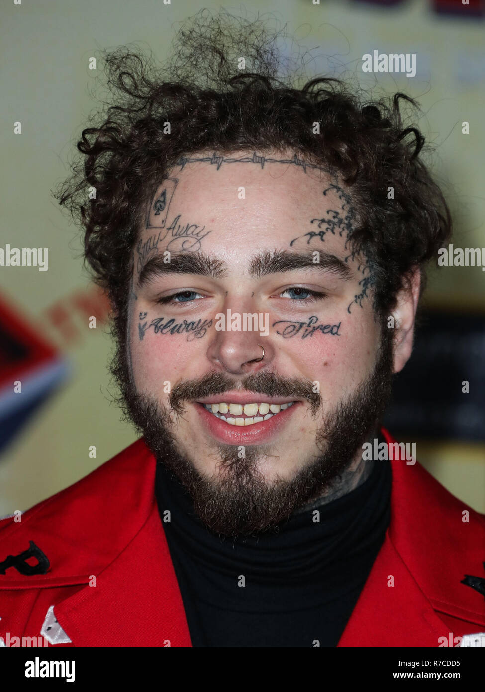 WESTWOOD, LOS ANGELES, CA, USA - DECEMBER 01: Rapper Post Malone aka ...