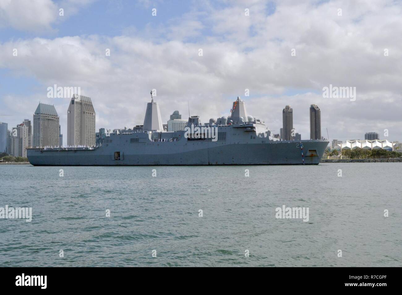 SAN DIEGO (May 15, 2017) Sailors man the rails aboard amphibious ...