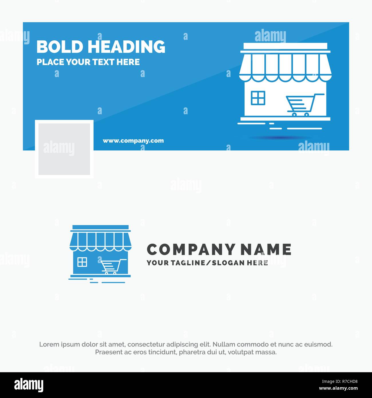 Blue Business Logo Template for shop, store, market, building, shopping ...