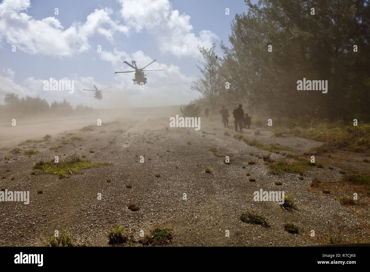 RUNWAY ABLE, TINIAN (May 16, 2017) – A pair of Merlin Mk3s of the ...