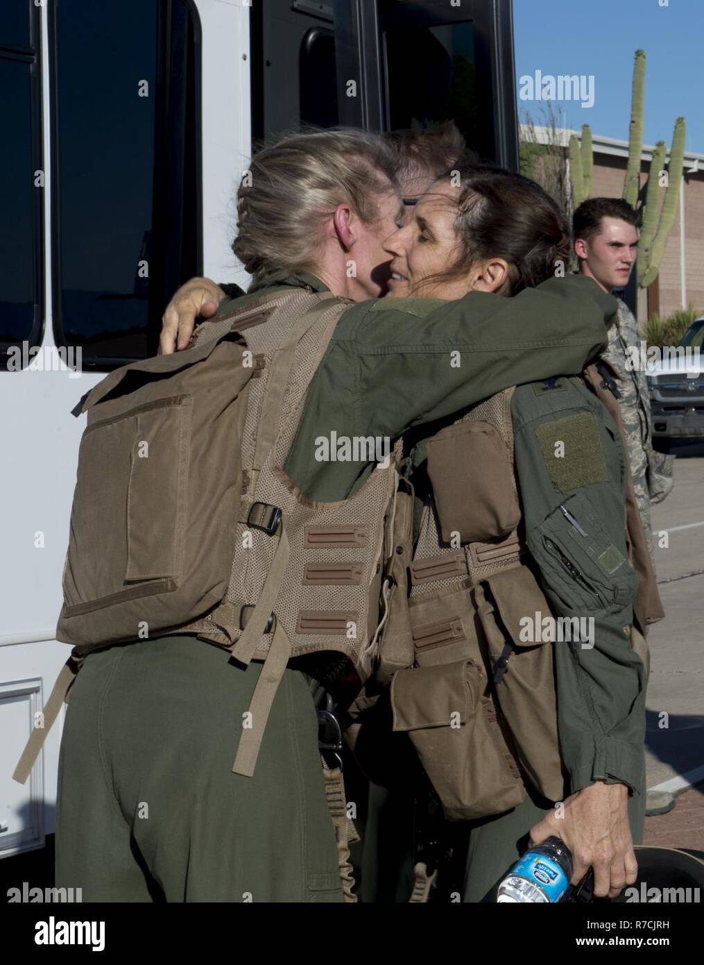 U.S. Air Force Brig. Gen. Jeannie Leavitt, 57th Wing commander, and U.S ...
