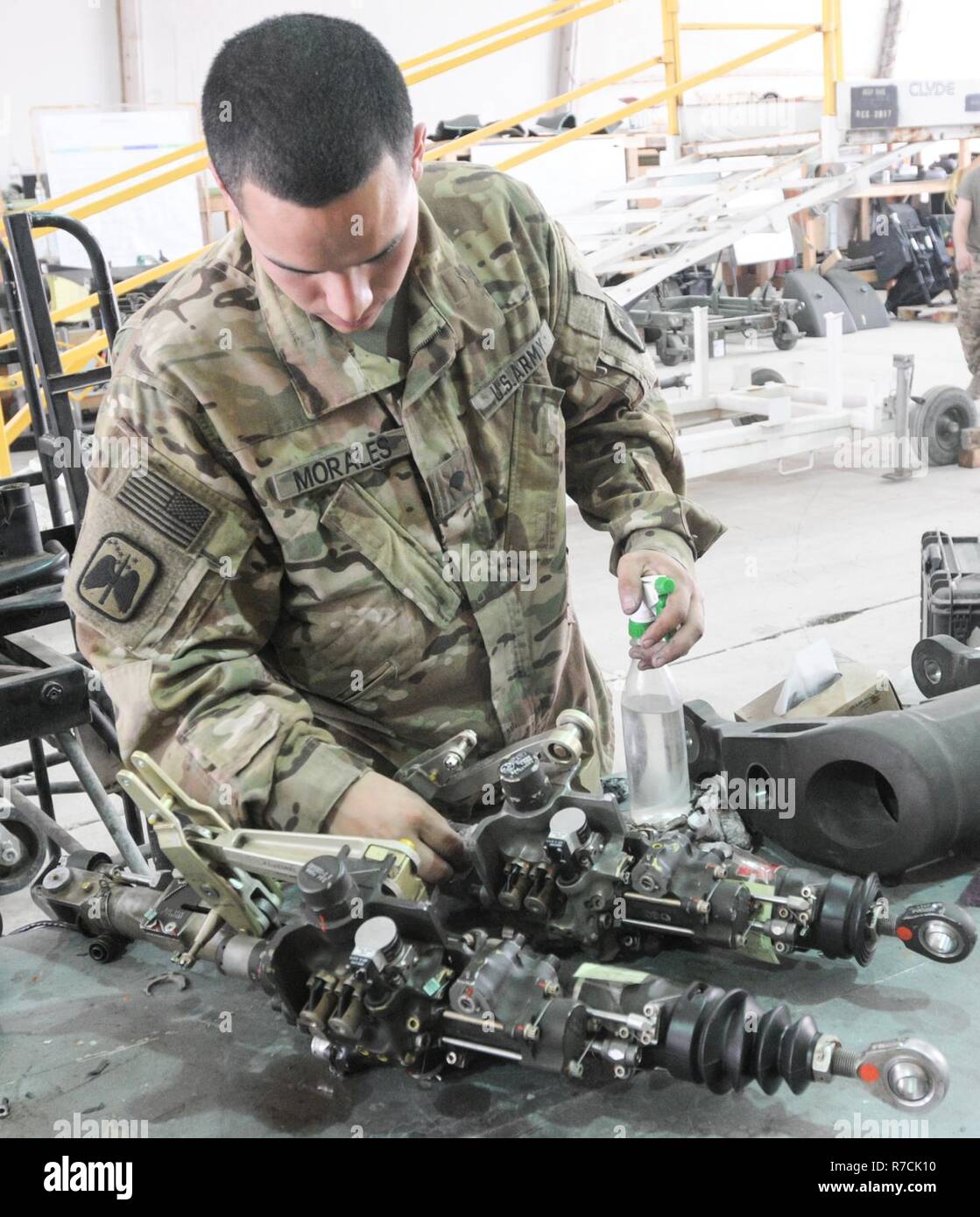 Spc. Matthew Morales, attack helicopter repairer and crew member with D ...