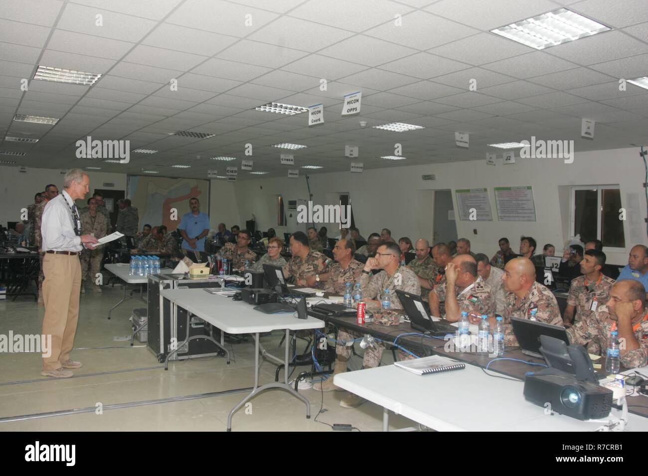 Mr. Nick Conner, U.S. contractor, conducts indoctrination training as ...