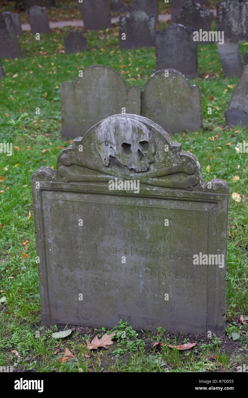 The historic Granary Burial Ground on the Freedom Trail in Boston, MA ...