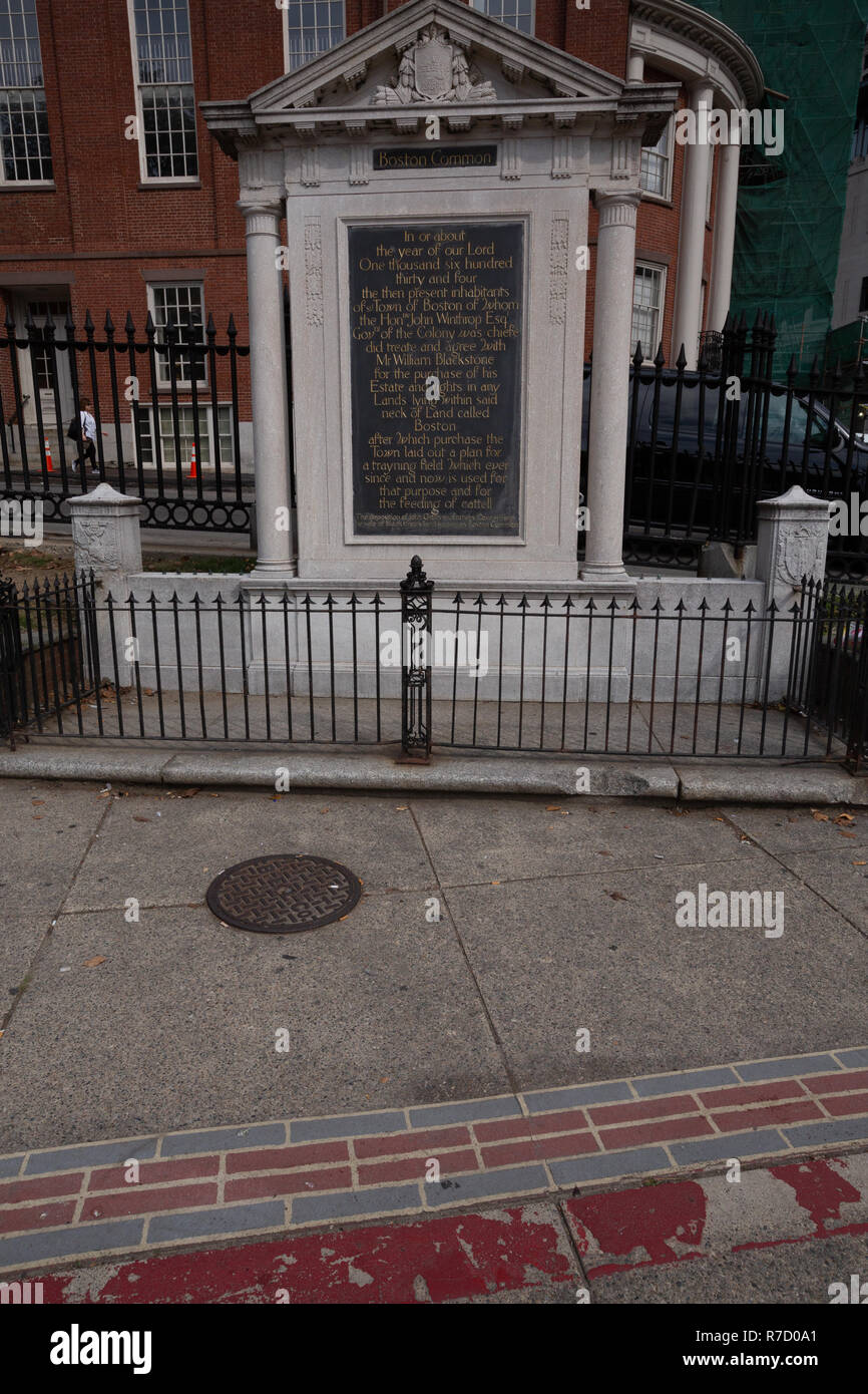 Sign for Boston Common on the Freedom Trail in Boston, MA, USA Stock ...