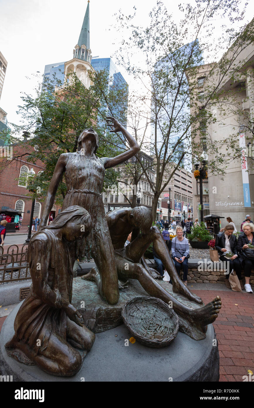 Boston Irish Famine Memorial, Boston, MA Stock Photo - Alamy