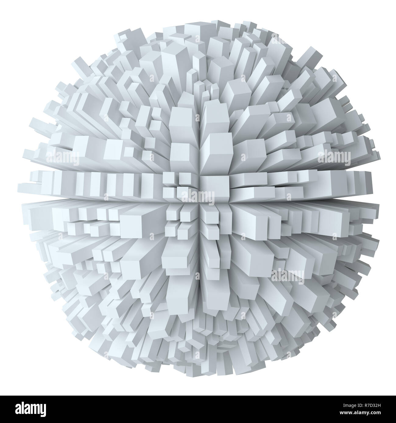 Abstract White Sphere With Cubes Stock Photo - Alamy
