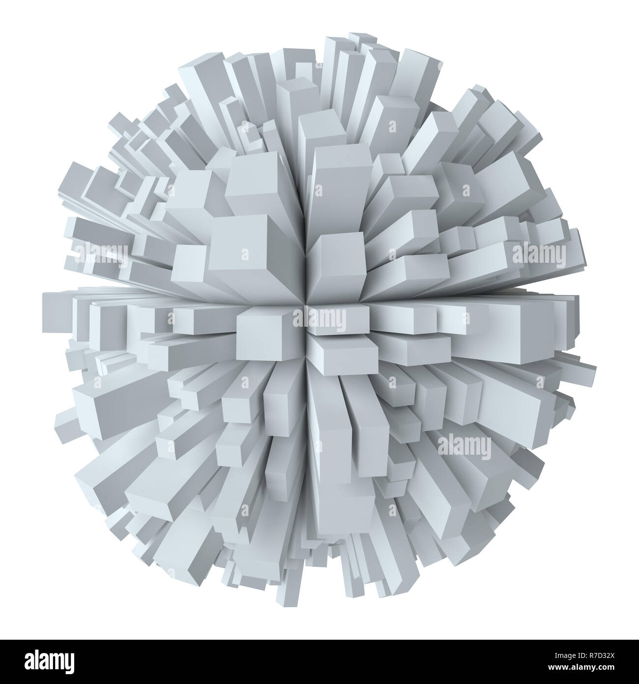 Abstract White Sphere With Cubes Stock Photo - Alamy