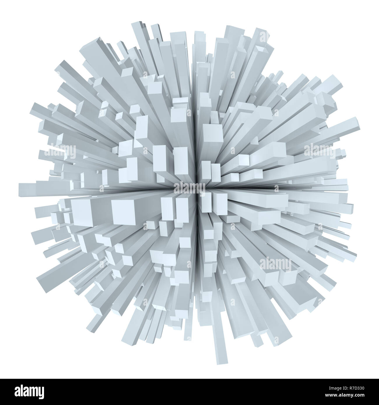 Abstract White Sphere With Cubes Stock Photo - Alamy