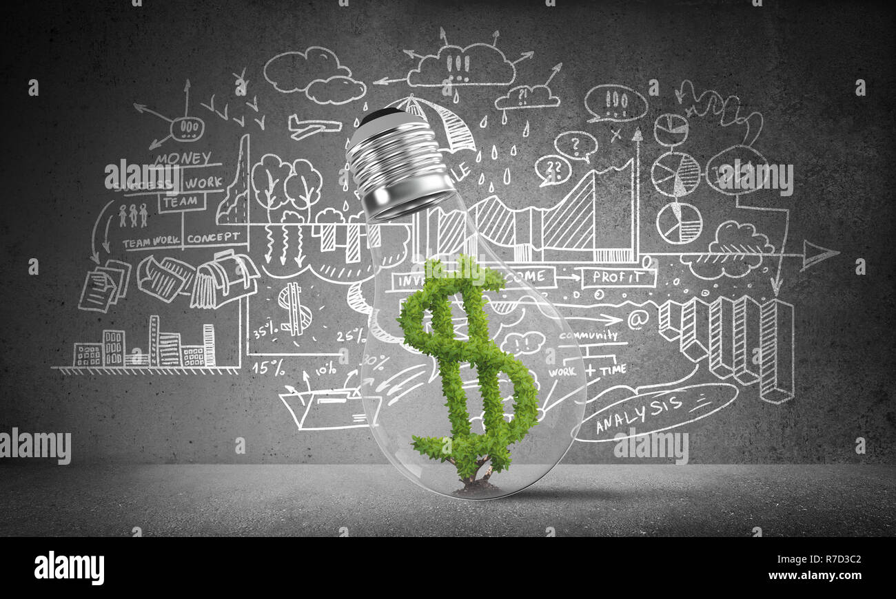 Dollar sign placed inside lightbulb Stock Photo - Alamy